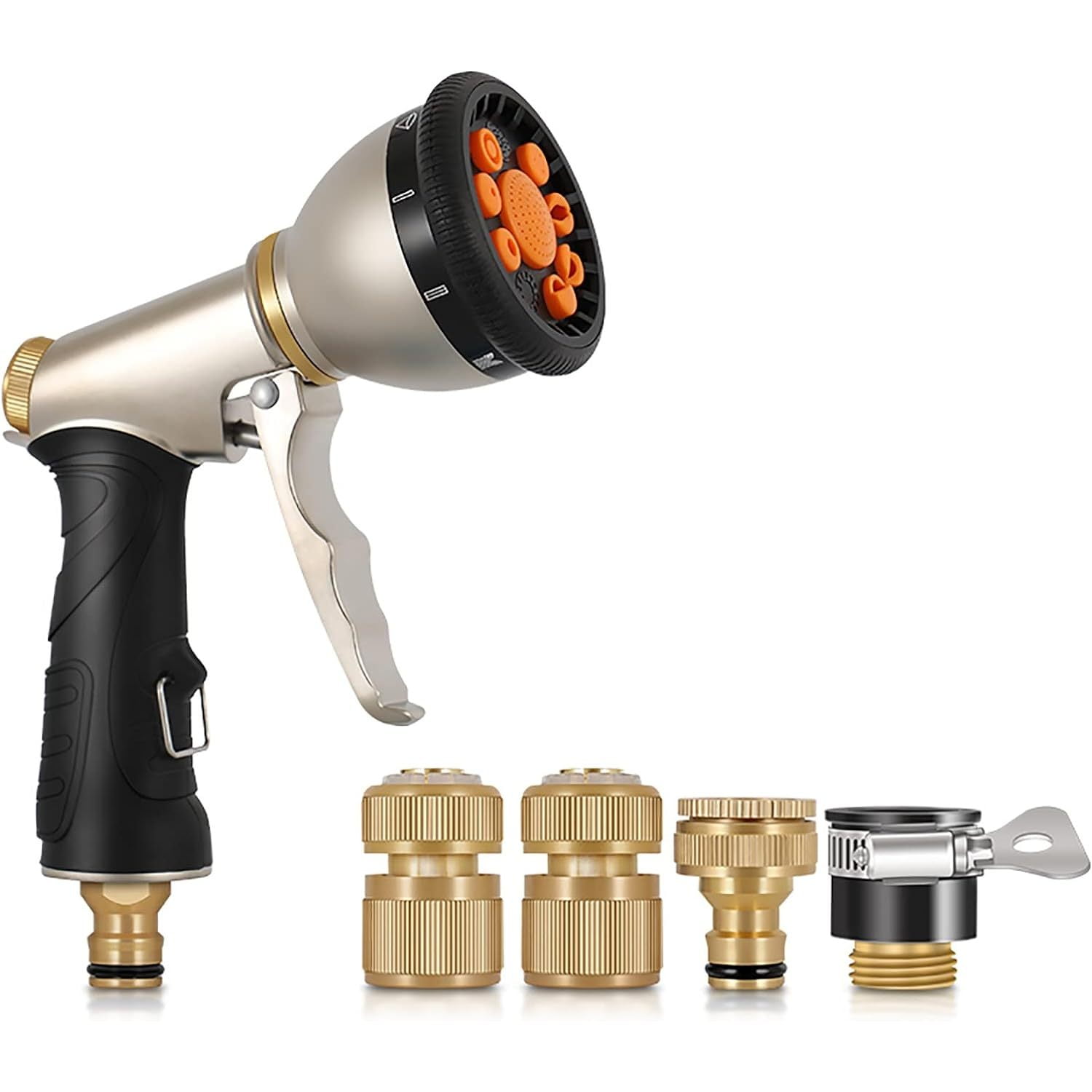 Garden Hose Nozzle Sprayer with 8 Watering Patterns, High Pressure ...