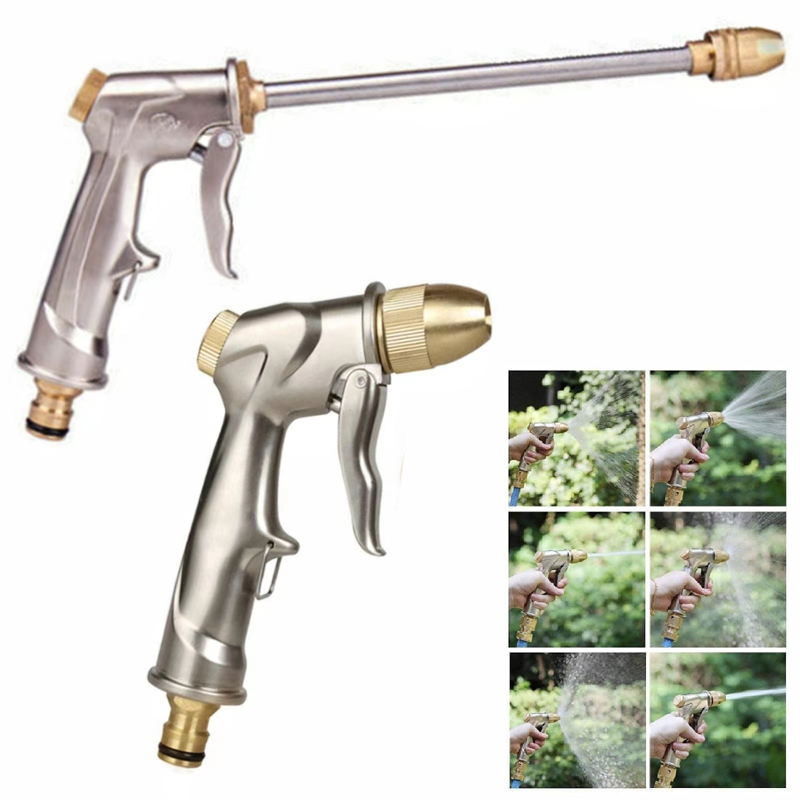 Garden Hose Nozzle Sprayer with High Pressure Jet, 100% Heavy Duty ...