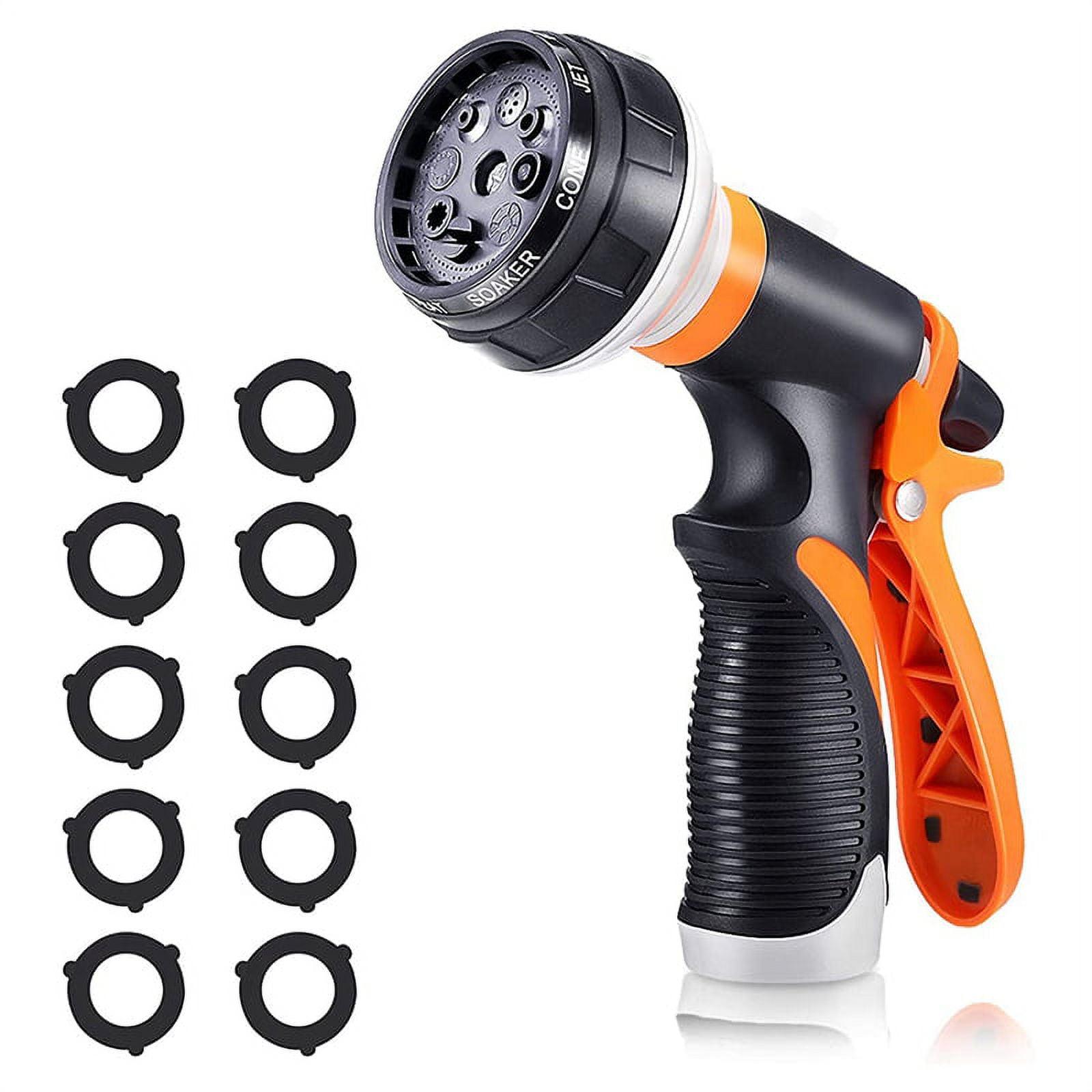 Garden Hose Nozzle, Water Hose Sprayer with 8 Adjustable Watering Spray ...