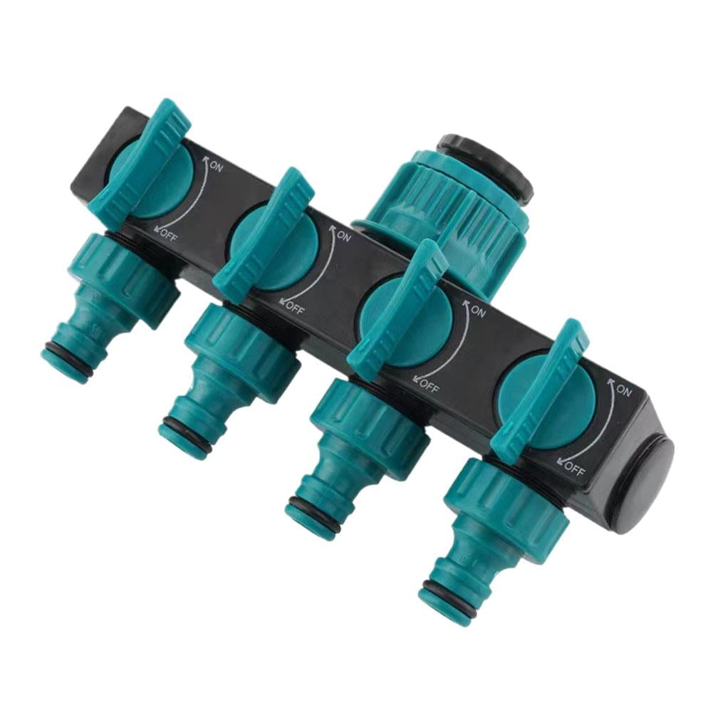 Garden Hose Pipe Splitter, 4 Way Plastic Drip Irrigation Water Connector, Agricultural Faucet ...