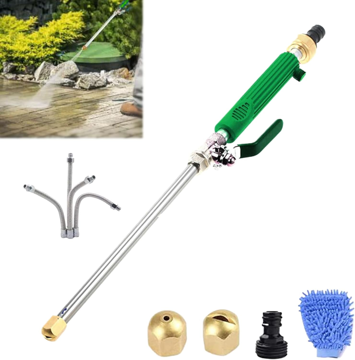 Garden Hose Pressure Washer: 2-in-1 High-Pressure Jet Nozzle and ...