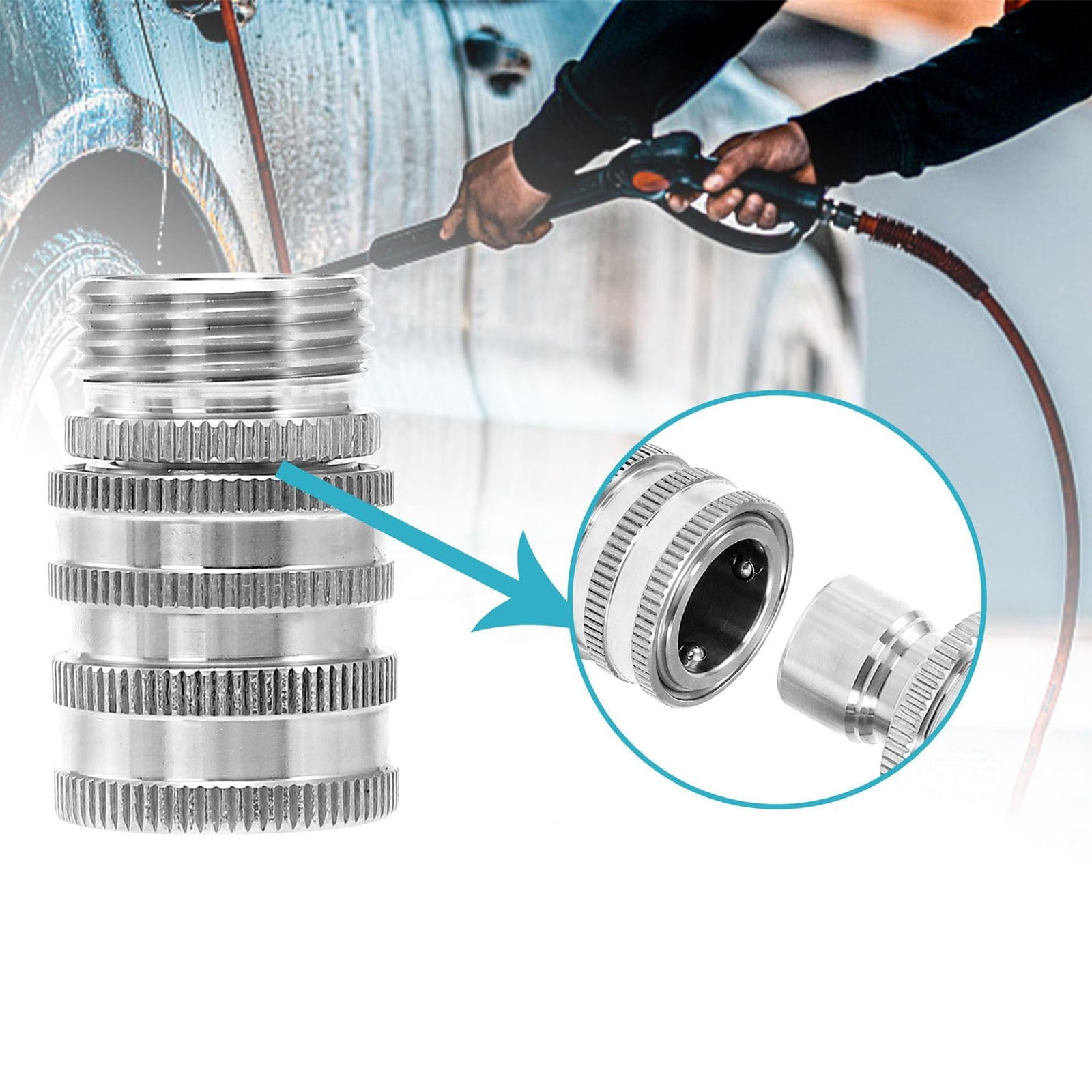 Garden Hose Quick Connect Fittings, 3/4 Inch GHT Stainless Steel Hose ...