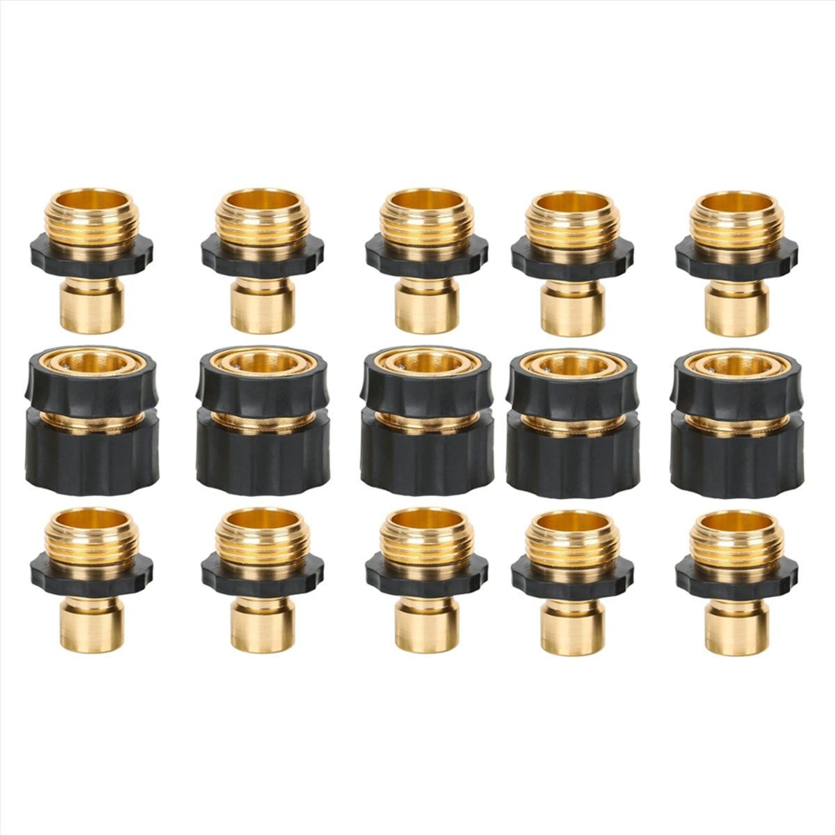 Garden Hose Quick Connect Fittings with Water Stop, Metal Hose Quick ...