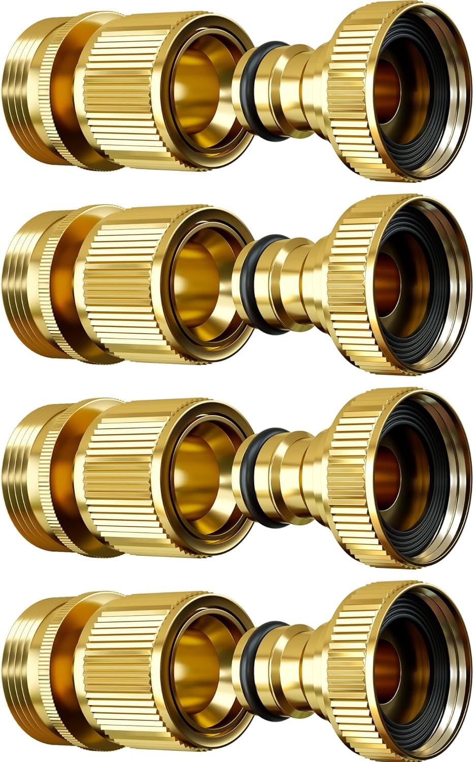 Garden Hose Quick Connect Solid Brass 3/4 Inch GHT Internal Thread Quick Connector Fittings No ...