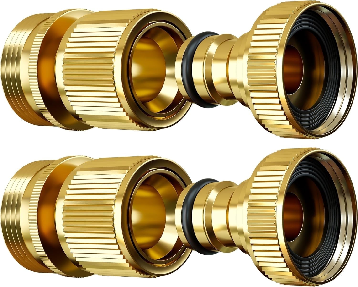 Garden Hose Quick Connect Solid Brass 3/4 Inch GHT Internal Thread ...