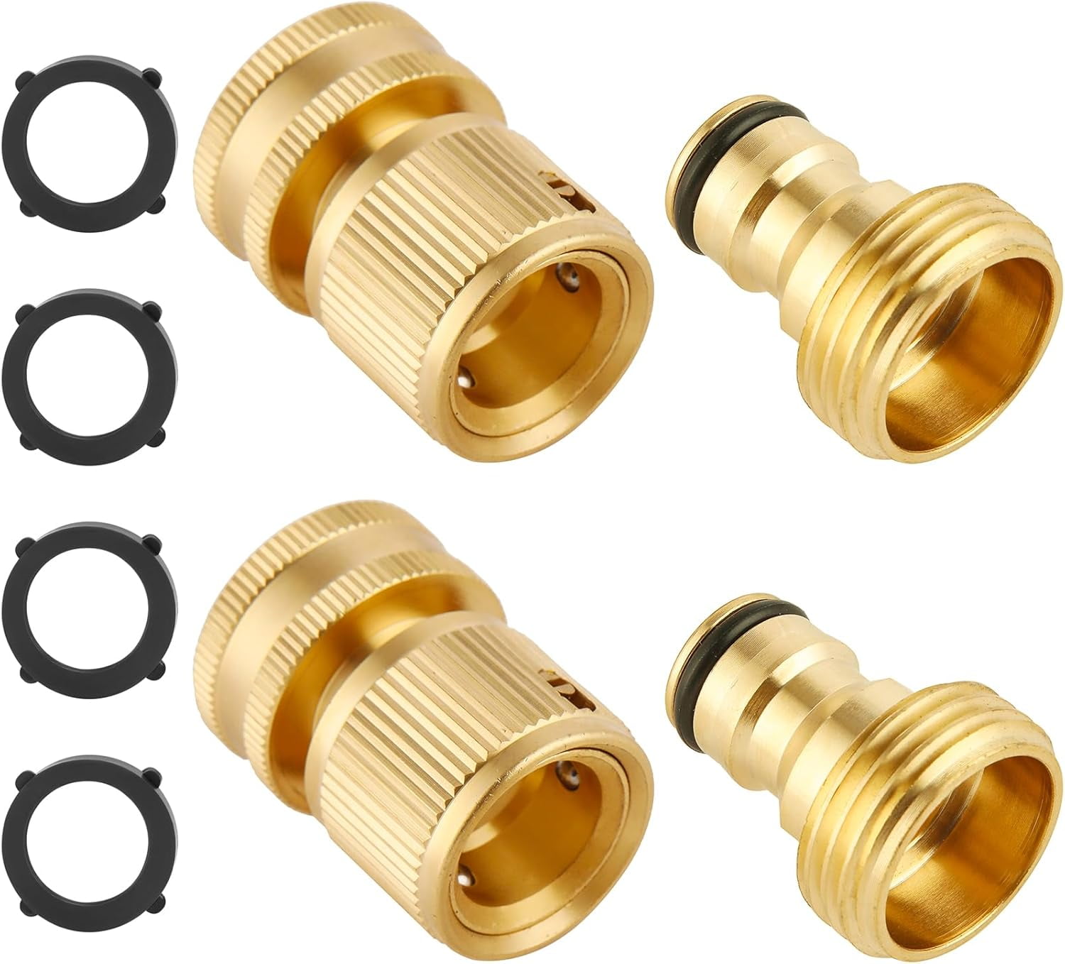 Garden Hose Quick Connect Solid Brass Quick Connector Garden Hose Fitting Water Hose Connectors ...