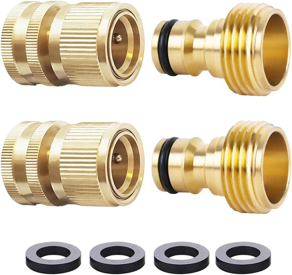 Garden Hose Quick Connect Solid Brass Quick Connector Garden Hose Fitting Water Hose Connectors ...