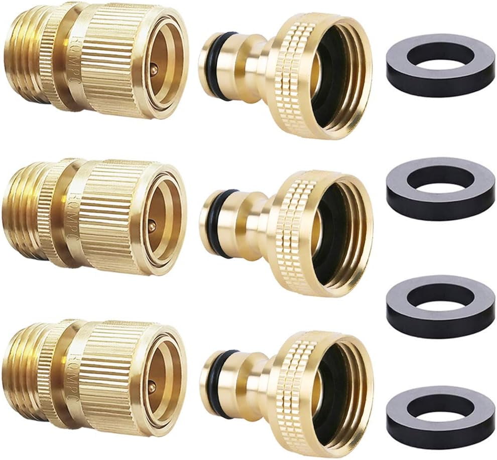 Garden Hose Quick Connect Solid Brass Quick Connector Garden Hose Fitting Water Hose Connectors ...