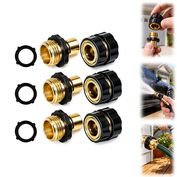 Garden Hose Quick Connector, 3/4 Inch Male & Female Garden Hose Fitting ...