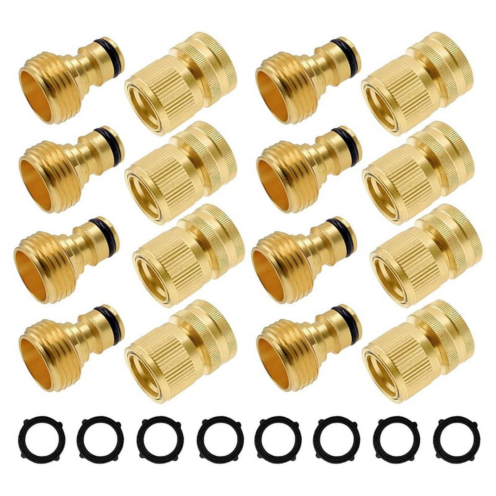 Garden Hose Quick Connector, Solid Brass 3/4 Inch GHT Thread Connect ...