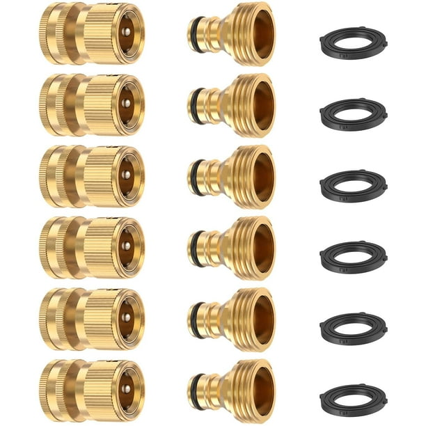 Garden Hose Quick Connector Solid Brass,3/4 Inch GHT Thread Fitting No ...