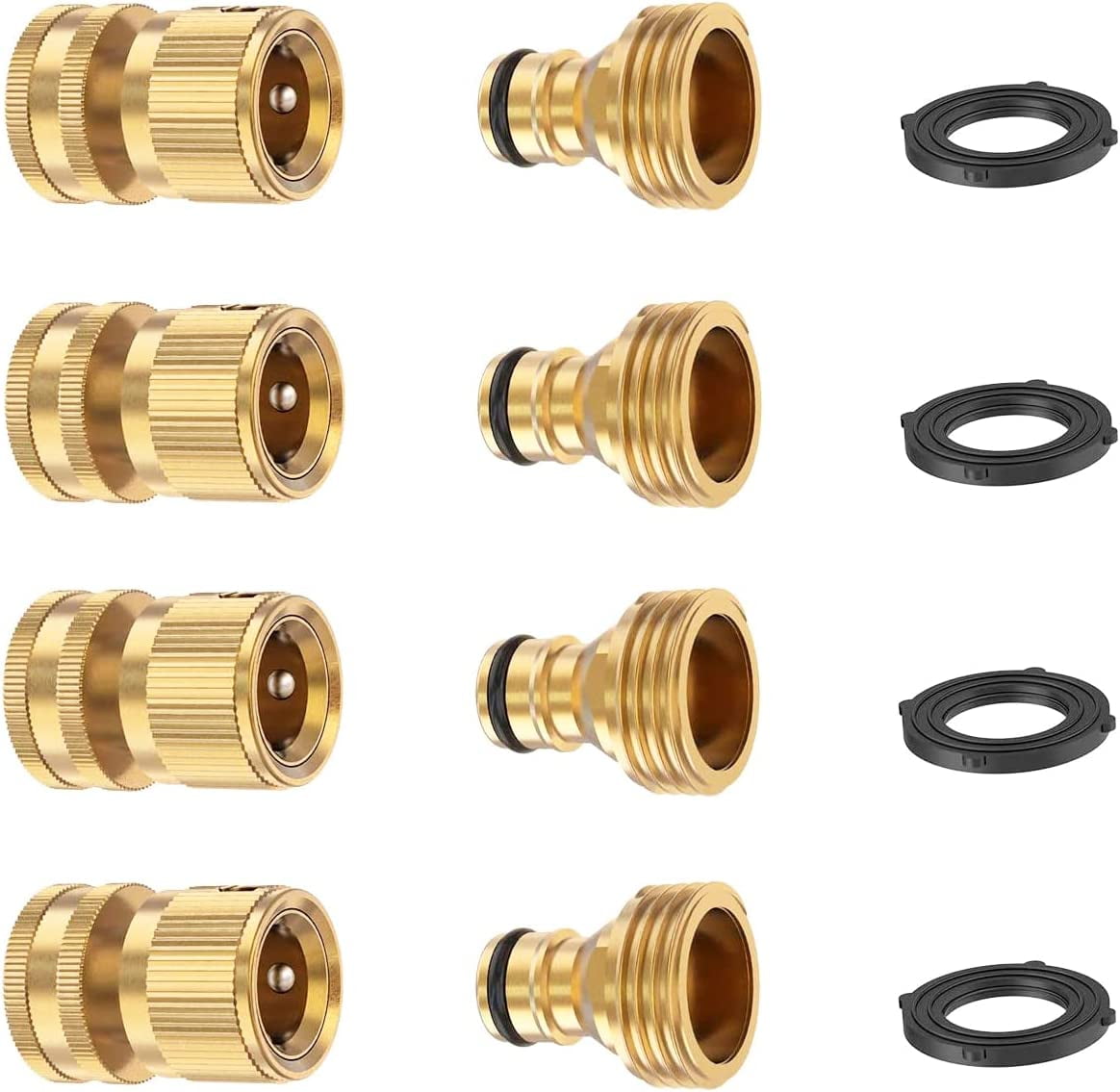 Garden Hose Quick Connector, Solid Brass 3/4 Inch Thread Fitting No ...