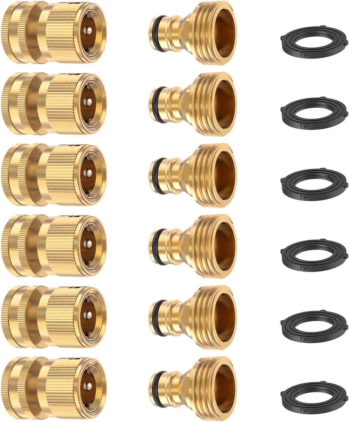 Solid Brass Garden Hose Quick Connector, 3/4 inch GHT Thread, Male ...
