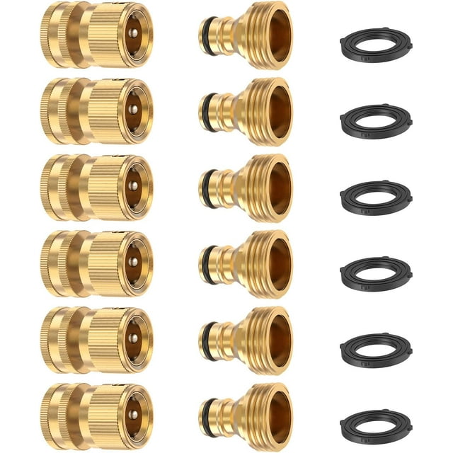 Solid Brass Garden Hose Quick Connector, 3/4 inch GHT Thread, Male ...