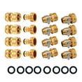 Solid Brass Garden Hose Quick Connector Adapter Fittings 8 Sets