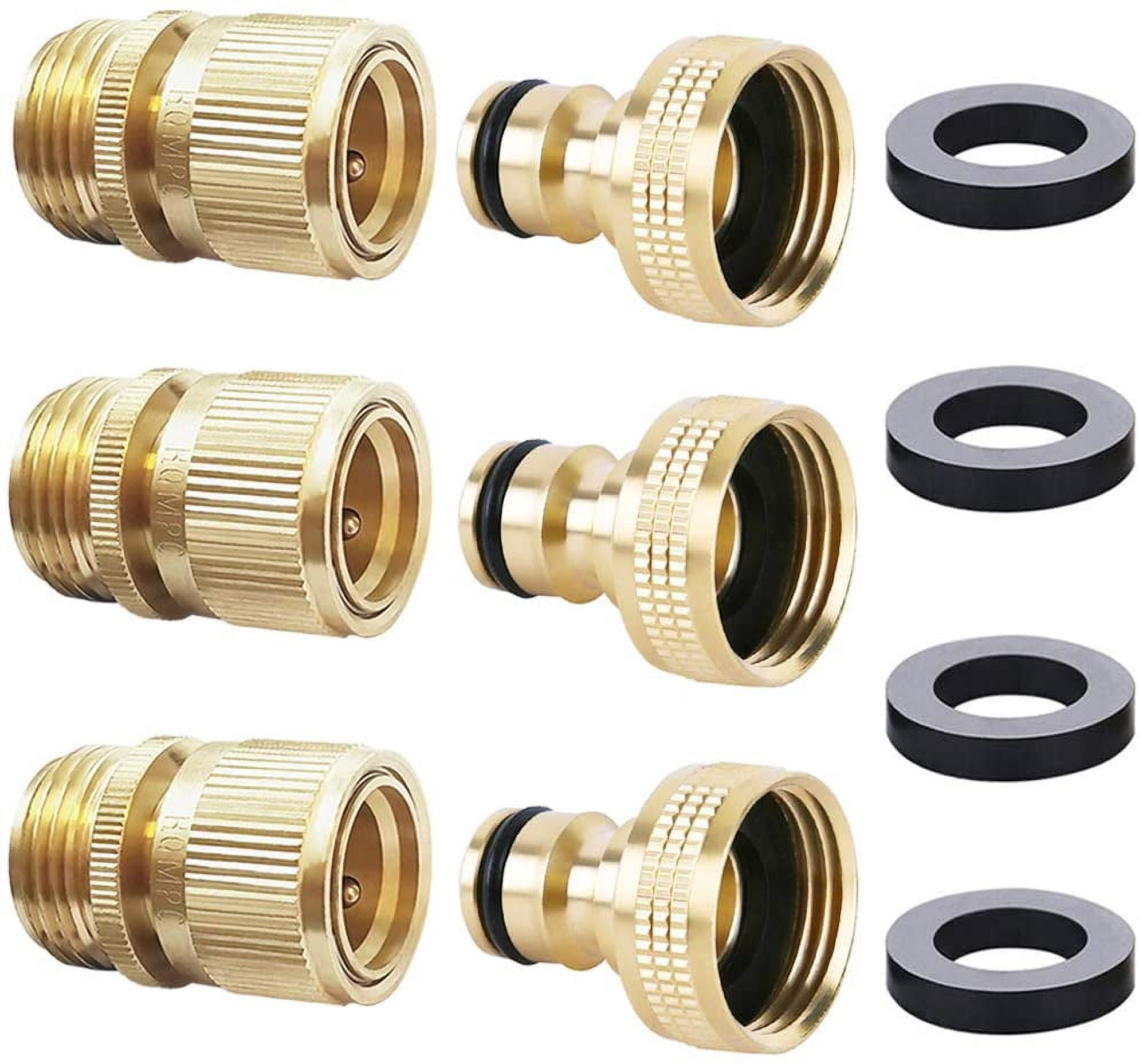 Garden Hose Quick Connector Water Hose Quick Connect ¾ inch GHT Brass ...