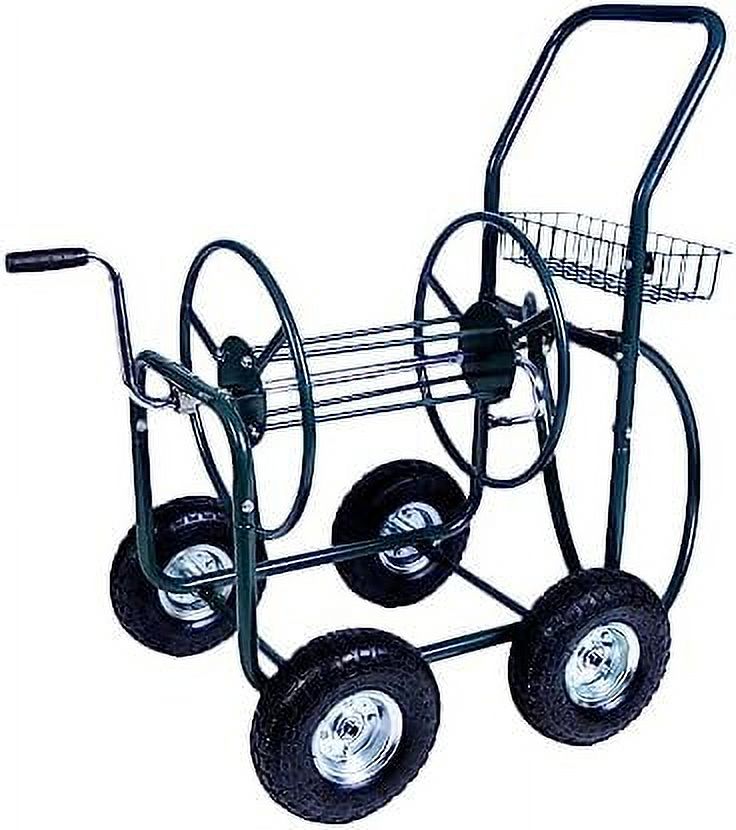 Garden Hose Reel Cart 4 Wheels with Storage Basket Water Hose Holder ...