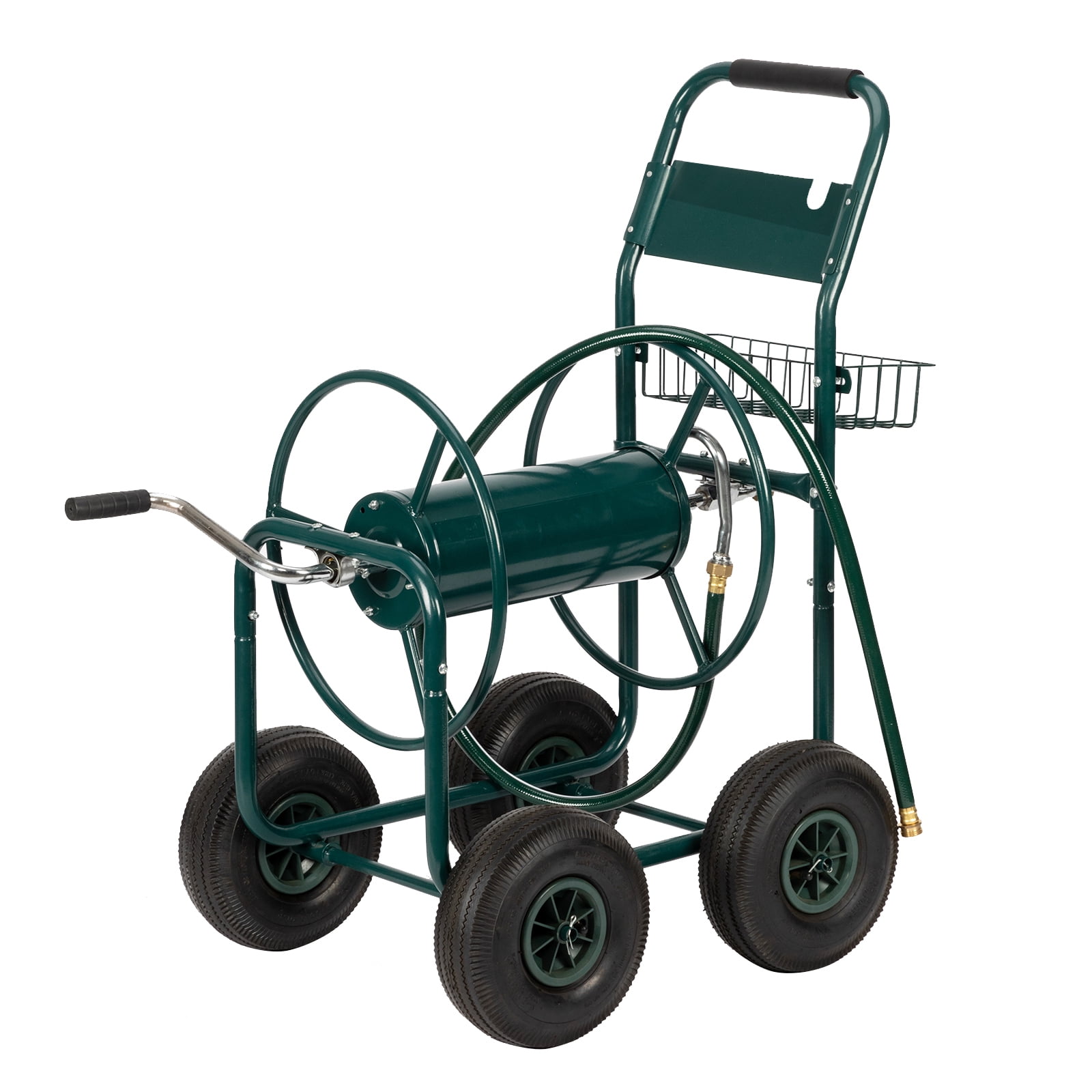 Garden Hose Reel Cart,DFITO Water Hose Cart 4 Wheels, Hold 300-feet of ...