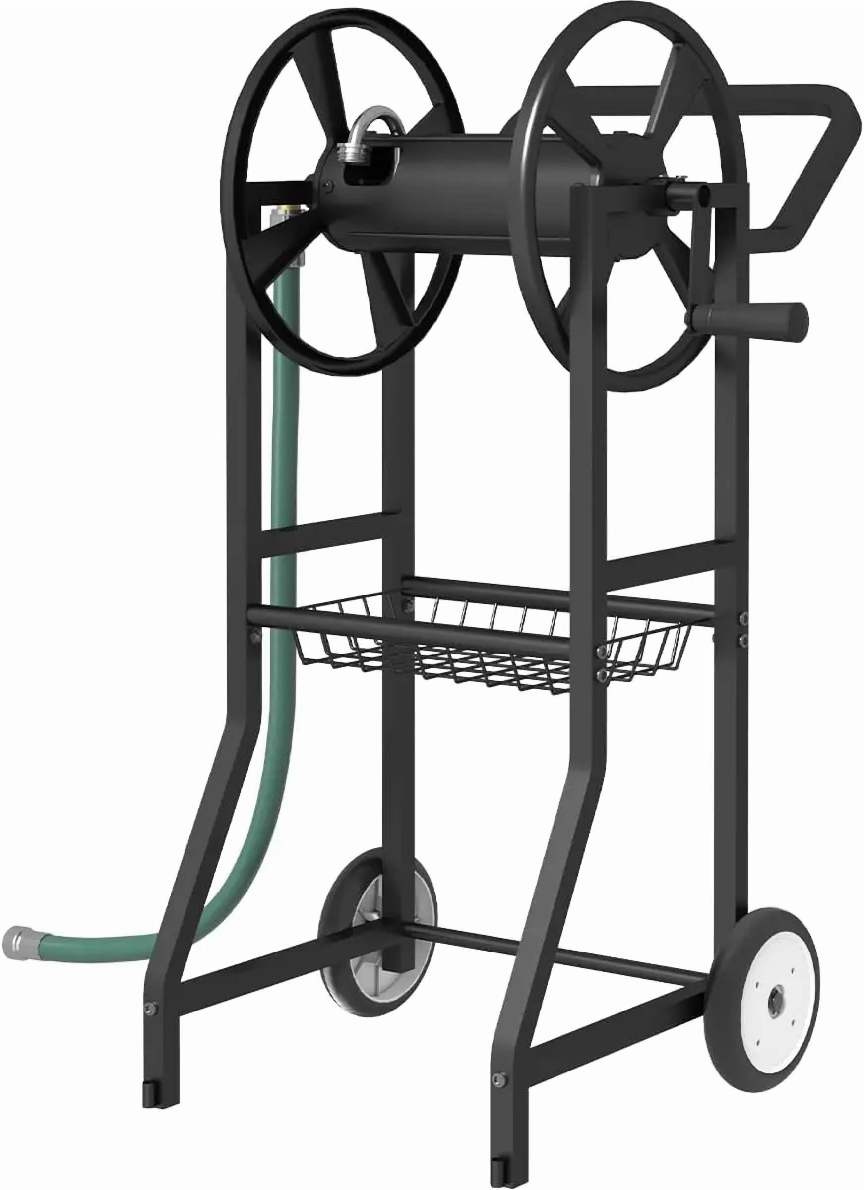 Garden Hose Reel Cart with Wheels, Outdoor Heavy Duty Powder Coated ...