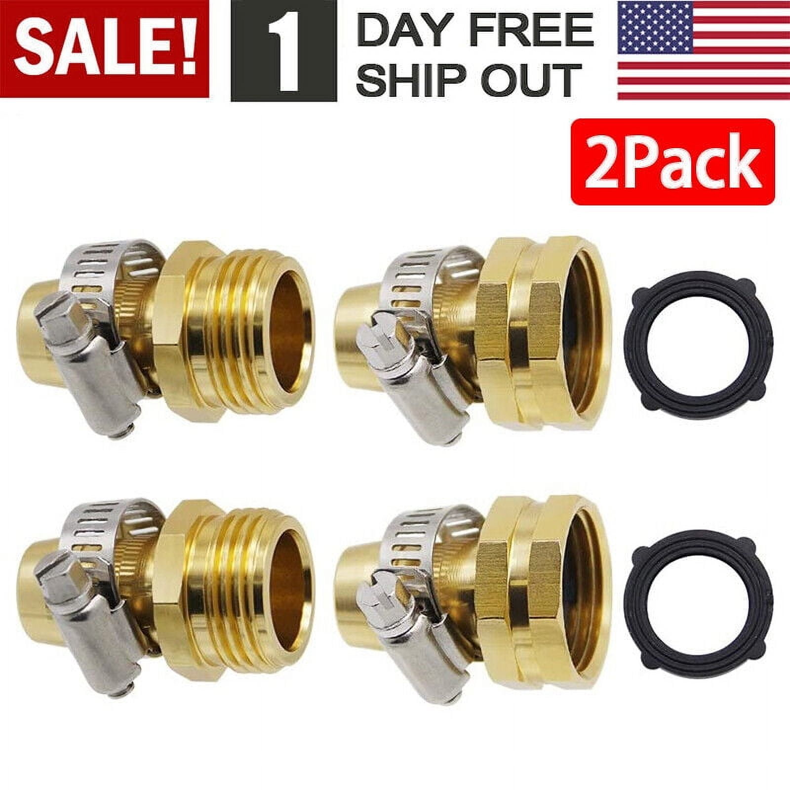 Garden Hose Repair Kit Solid Brass Water Hose Mender Female and Male ...
