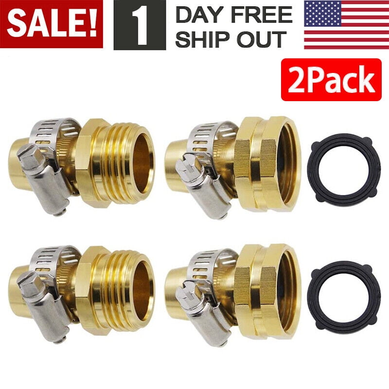 Garden Hose Repair Kit Solid Brass Water Hose Mender Female and Male ...