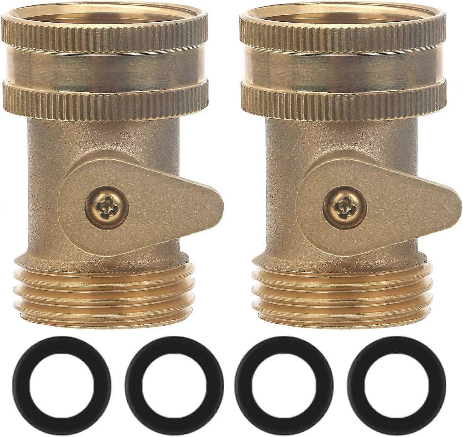 Garden Hose Shut Off Valve, 2 Pack 3/4" GHT Brass Water Hose Shutoff ...