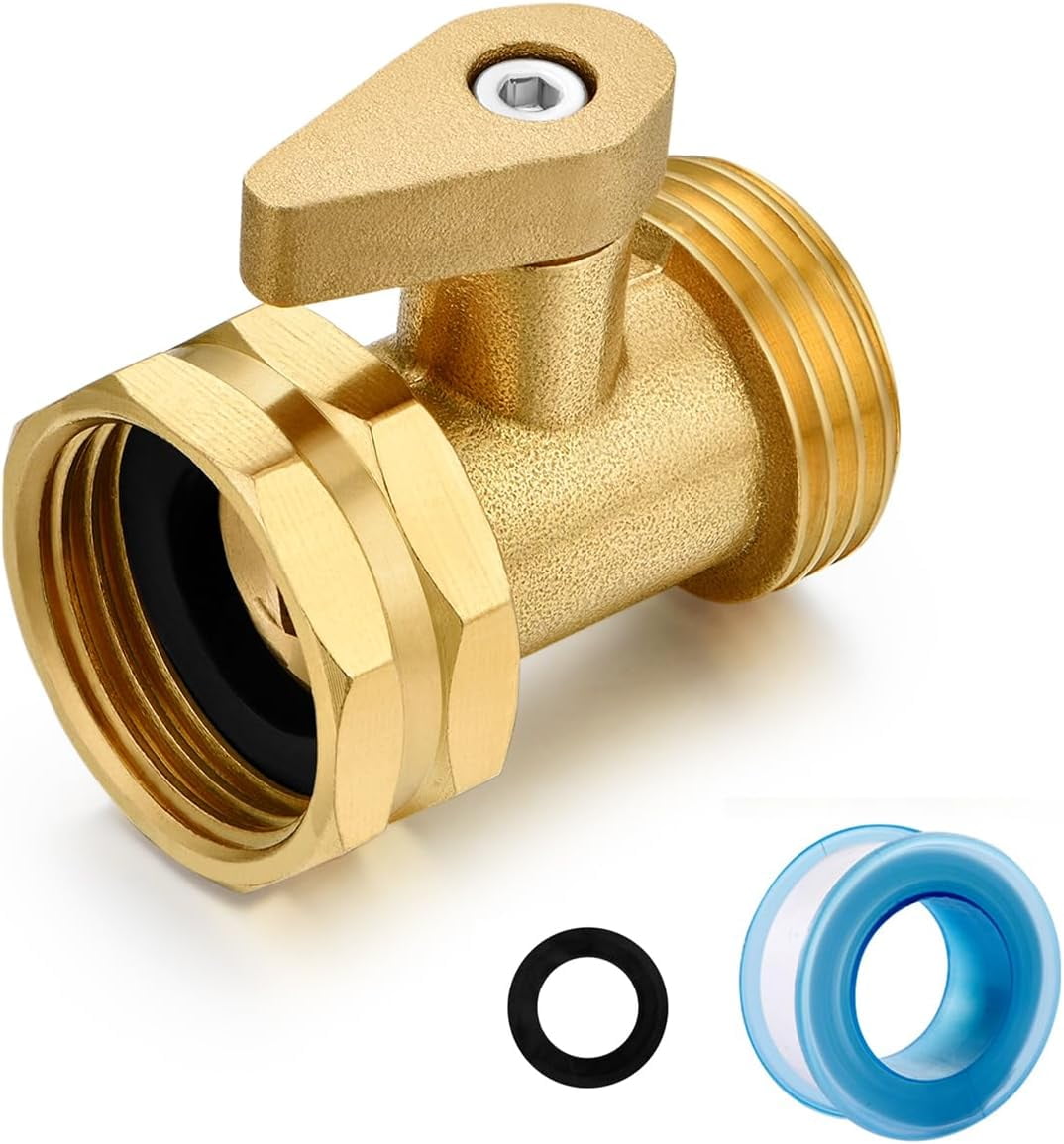 Garden Hose Shut Off Valve, 3/4 Inch Solid Brass Garden Hose Shut Off ...