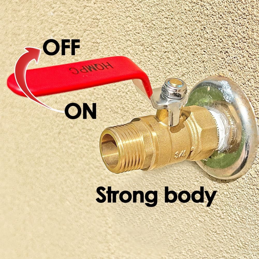 Garden Hose Shut Off Valve Ball Valve 3/4" GHT Water Hose Shut Turn Off ...