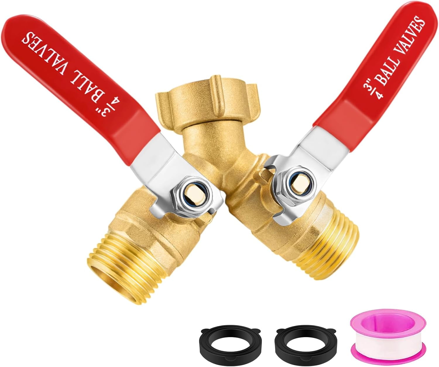 Garden Hose Splitter 2 Way, Brass Water with Stainless Steel Long ...