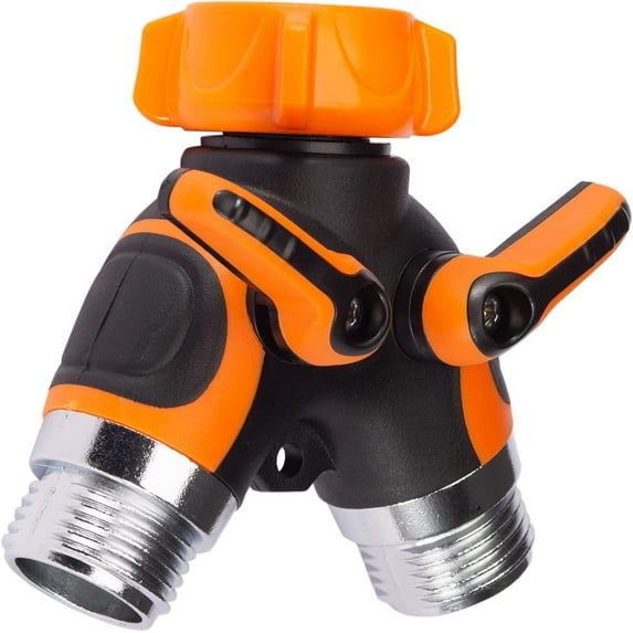 Garden Hose Splitter 2 Way Heavy Duty, 3/4" GHT Y Connector for Outdoor ...
