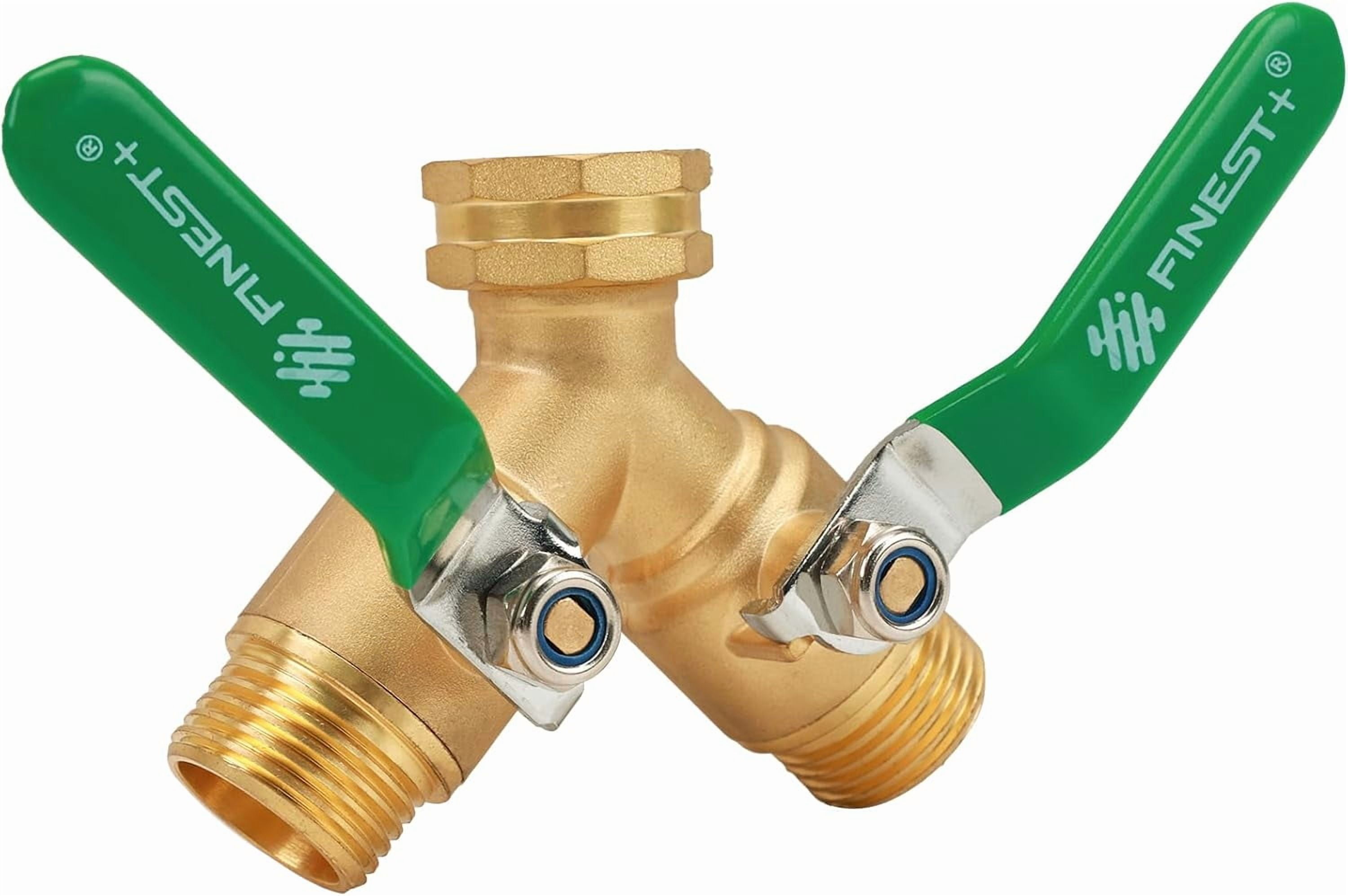 Garden Hose Splitter 2 Way, Heavy Duty Brass Y Valve With Stainless ...