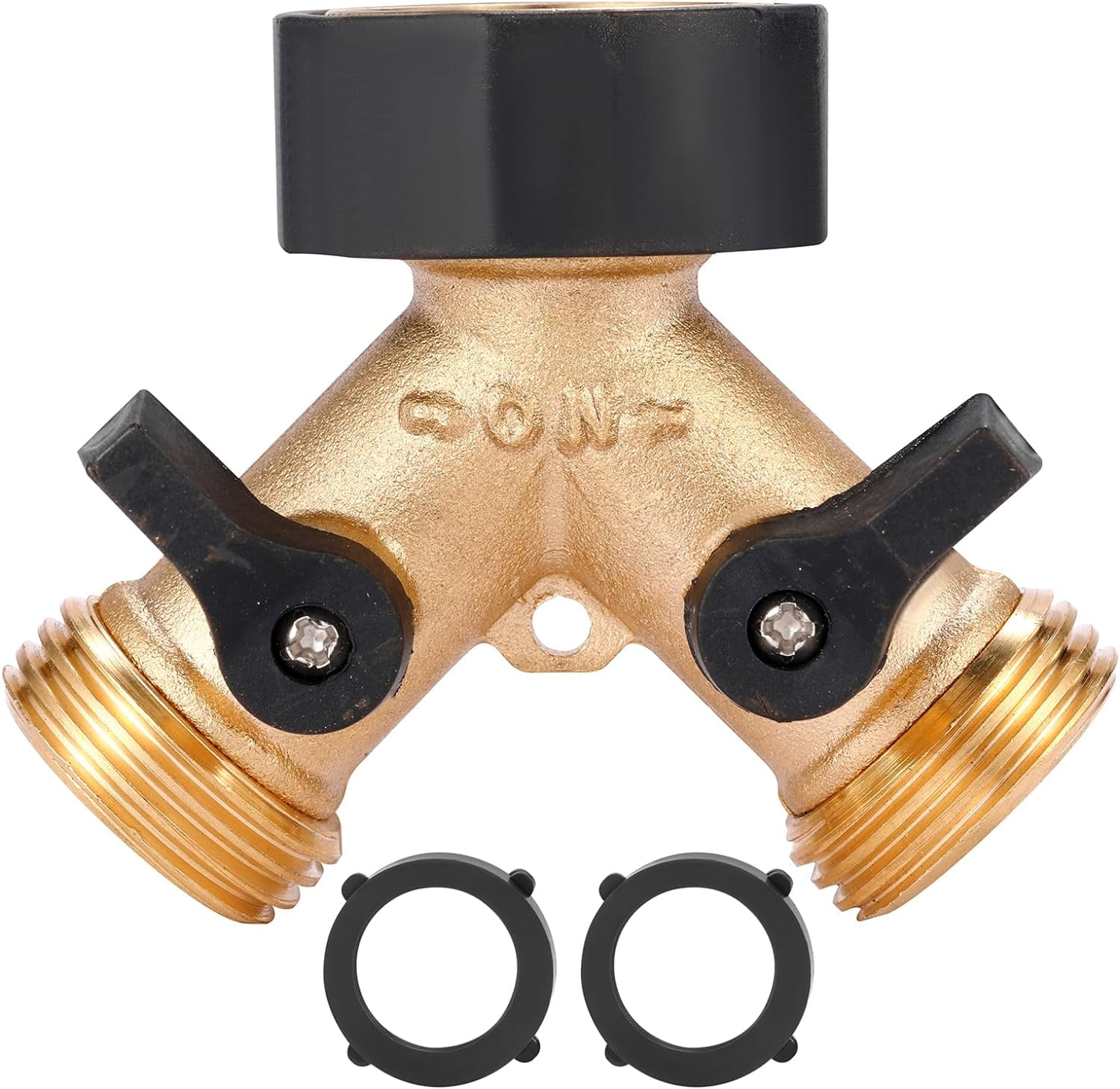 Garden Hose Splitter 2 Way Heavy Duty, Y Connector Brass Garden Hose ...