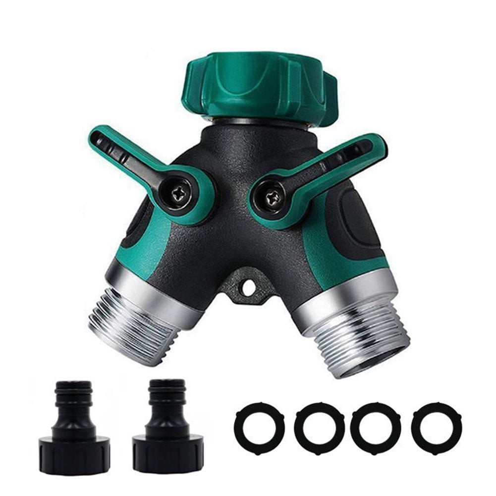 Garden Hose Splitter 2-Way Water Diverter Leak-Proof Spigot Connector ...