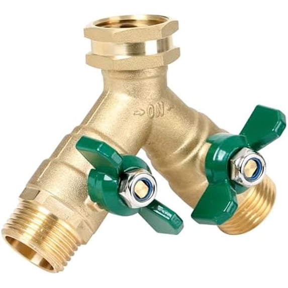 Garden Hose Splitter Full Flow, Brass Heavy Duty Hose Splitter 2-Way ...