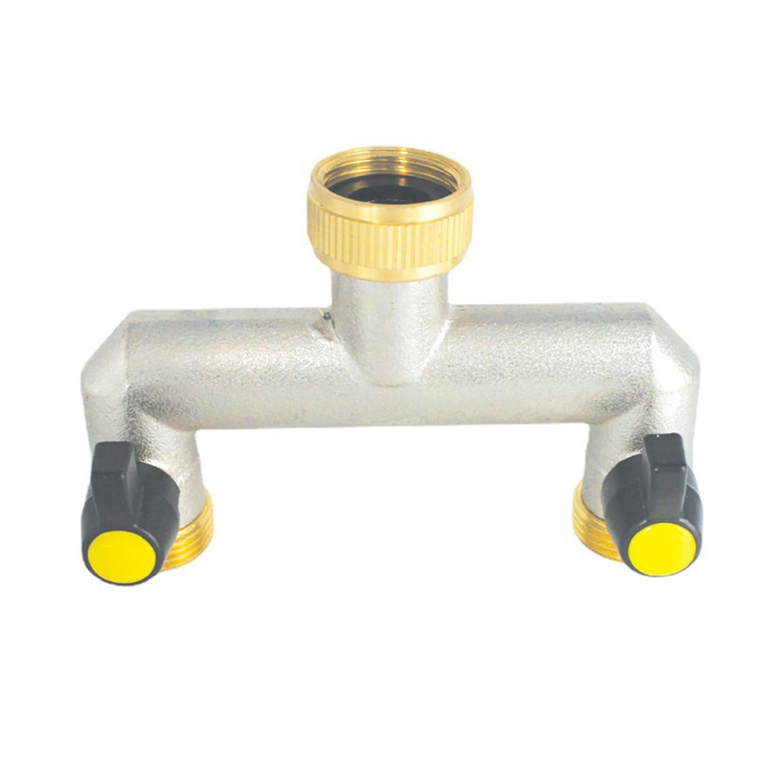 Garden Hose Splitter Water Faucet Splitter 3/4" Thread Brass Nozzle 3 ...