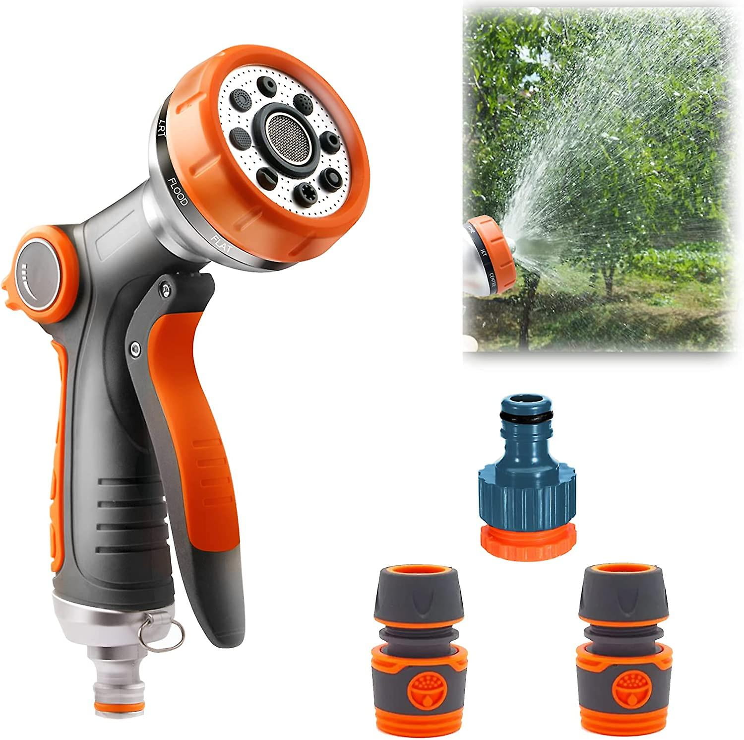 Garden Hose Spray Gun, 8 Adjustable Modes, Hose Tube Spray Gun Hose ...