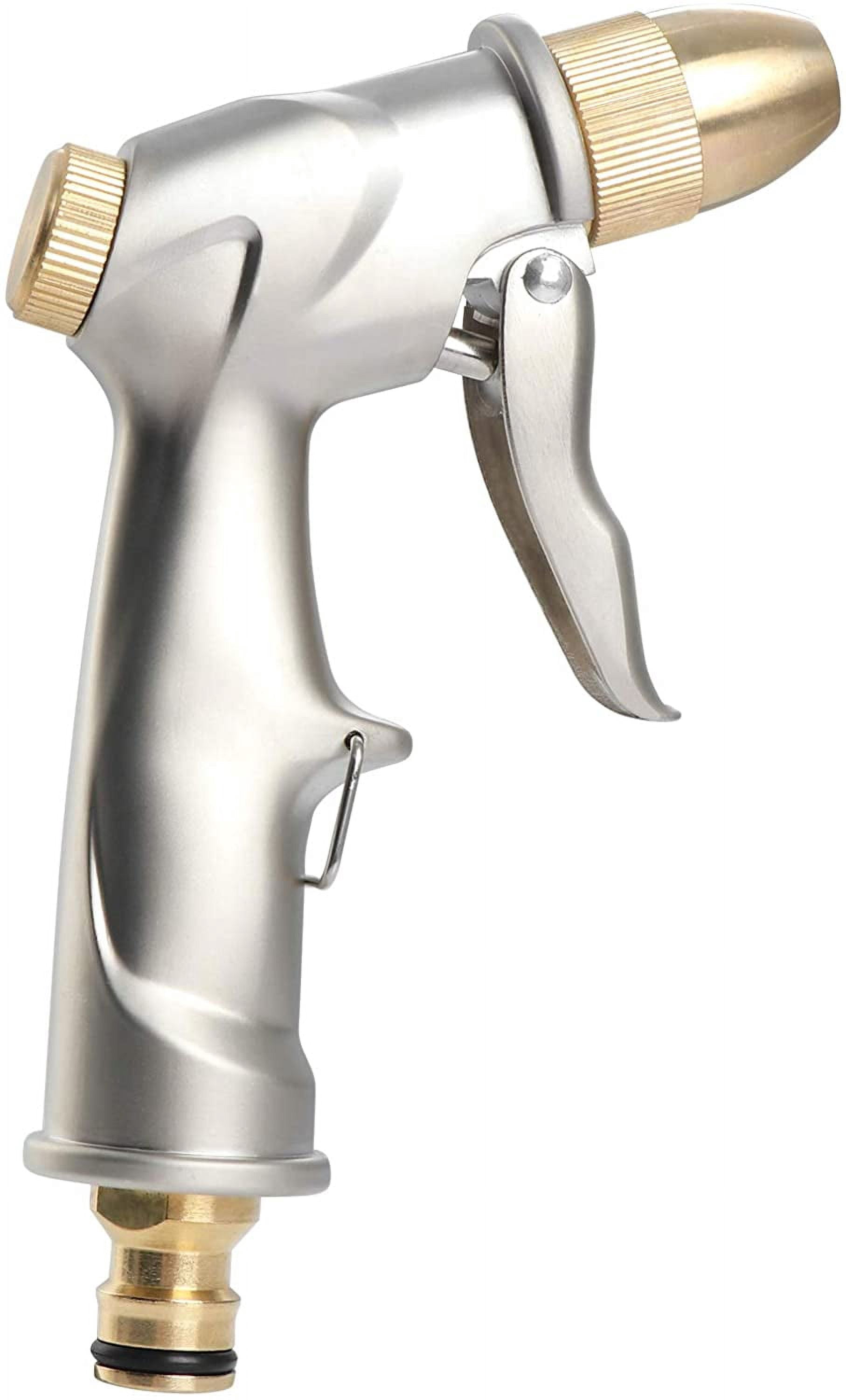 Garden Hose Spray Gun with Brass Nozzle - High Pressure Zinc Alloy ...