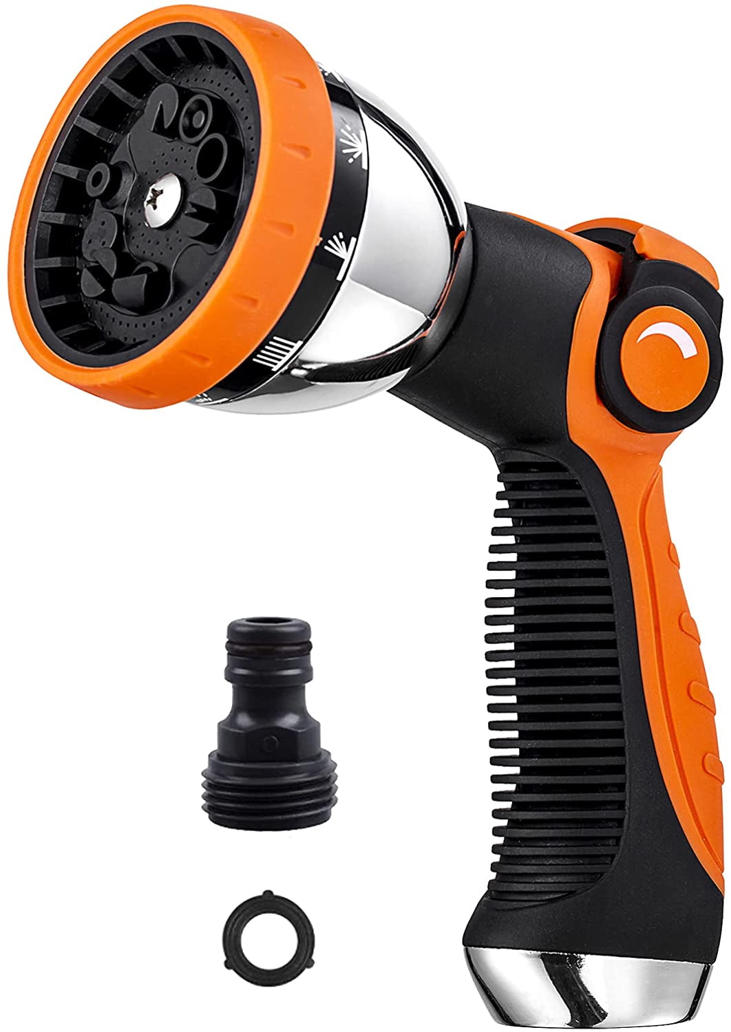 Garden Hose Spray Nozzle,10 Metal Duty Watering Patterns Thumb Control ...