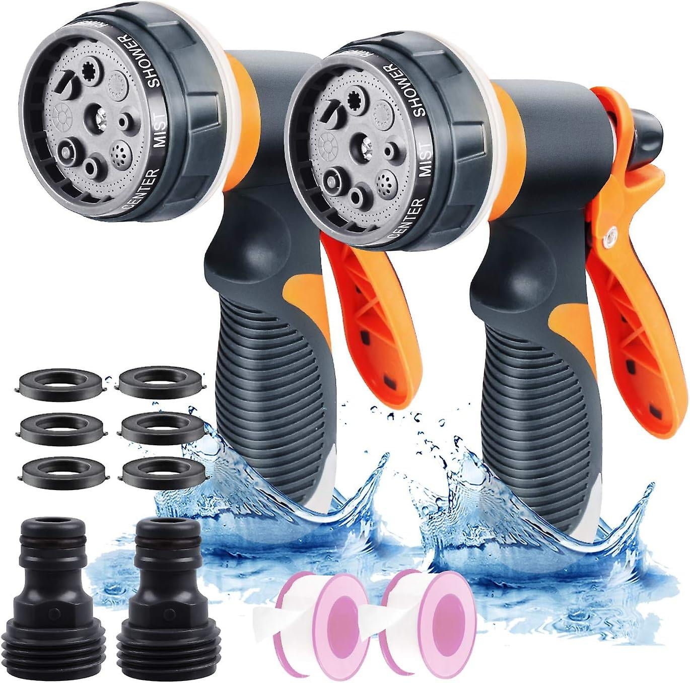 Garden Hose Spray Nozzle - 8 Adjustable Patterns for Car Washing ...