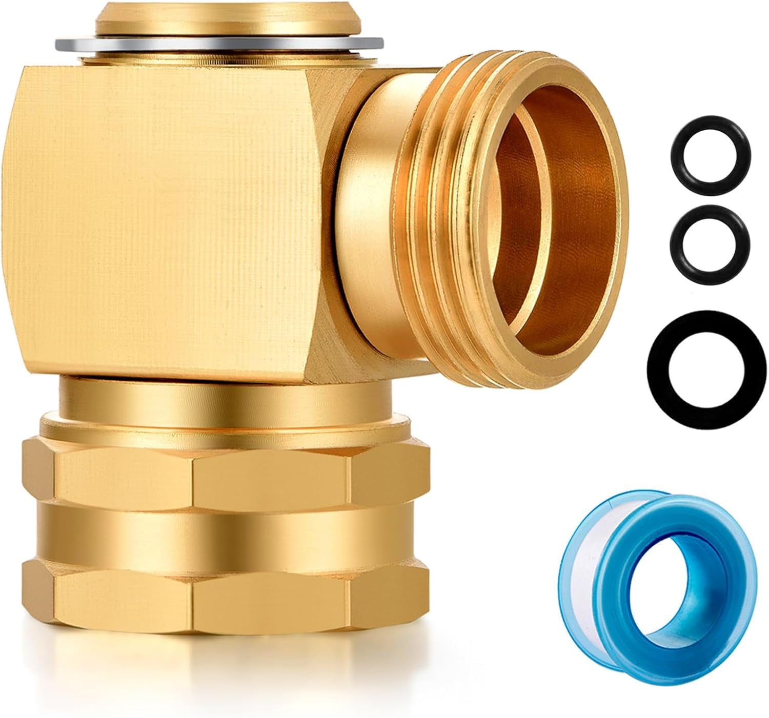 Garden Hose Swivel elbow Connector 90 Degree Solid Brass Pipe Fittings ...