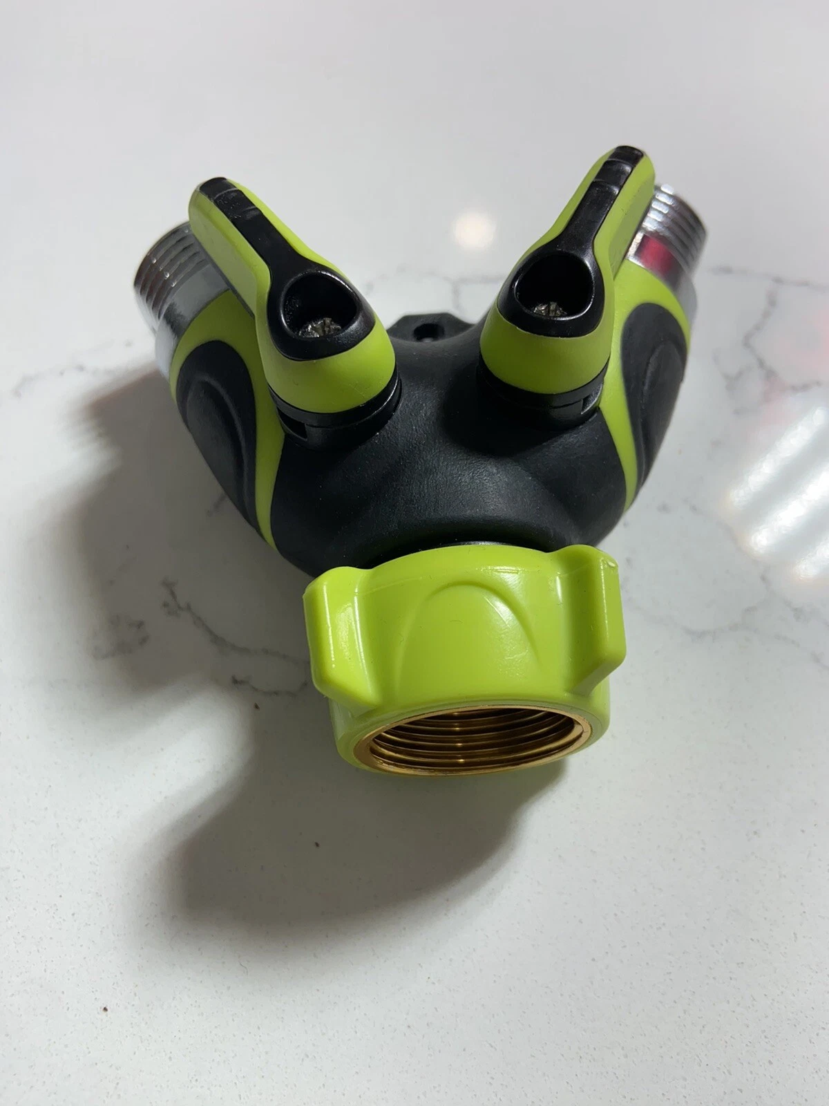 Garden Hose Water Splitter Fitting 3/4" Fnpt X Wye (2) 3/4" Male Thread ...
