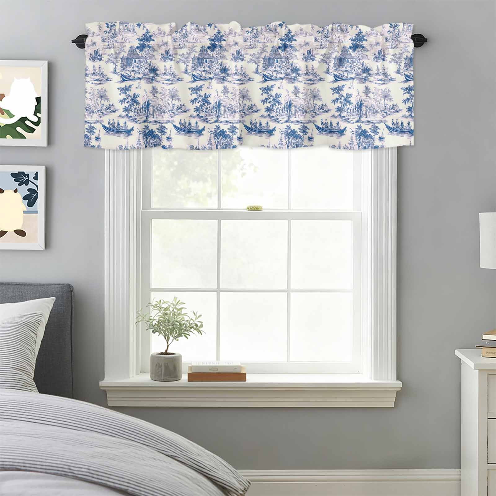 Garden House Boat Chinese Style Valances for Windows,Rod Pocket Valance ...