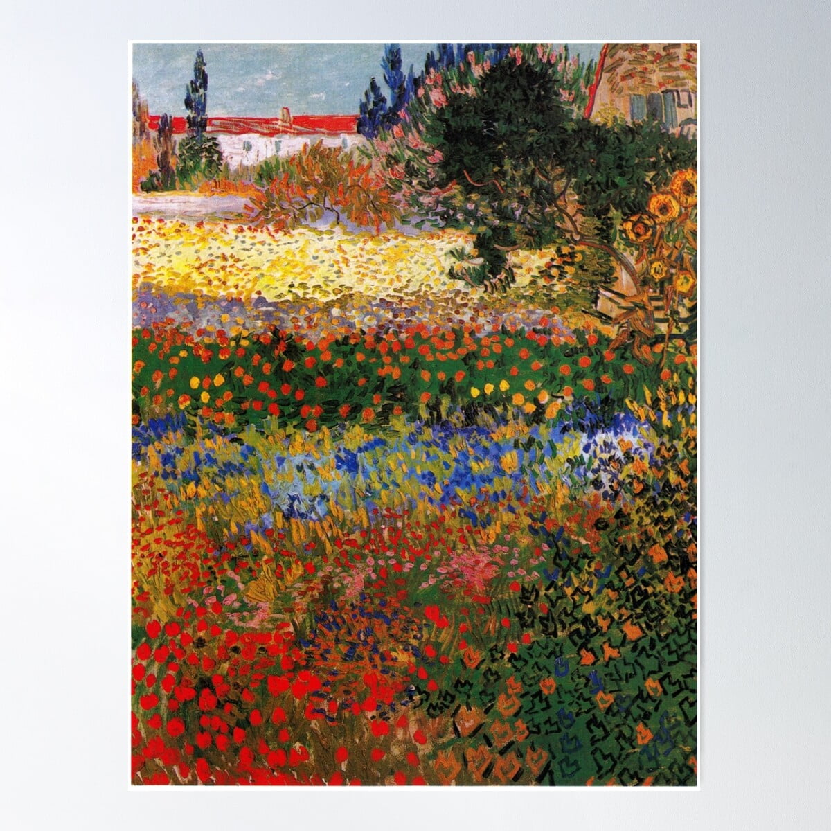 Garden In Bloom, Arles, 1888, Vincent Van Gogh Poster Wall Art, Modern ...
