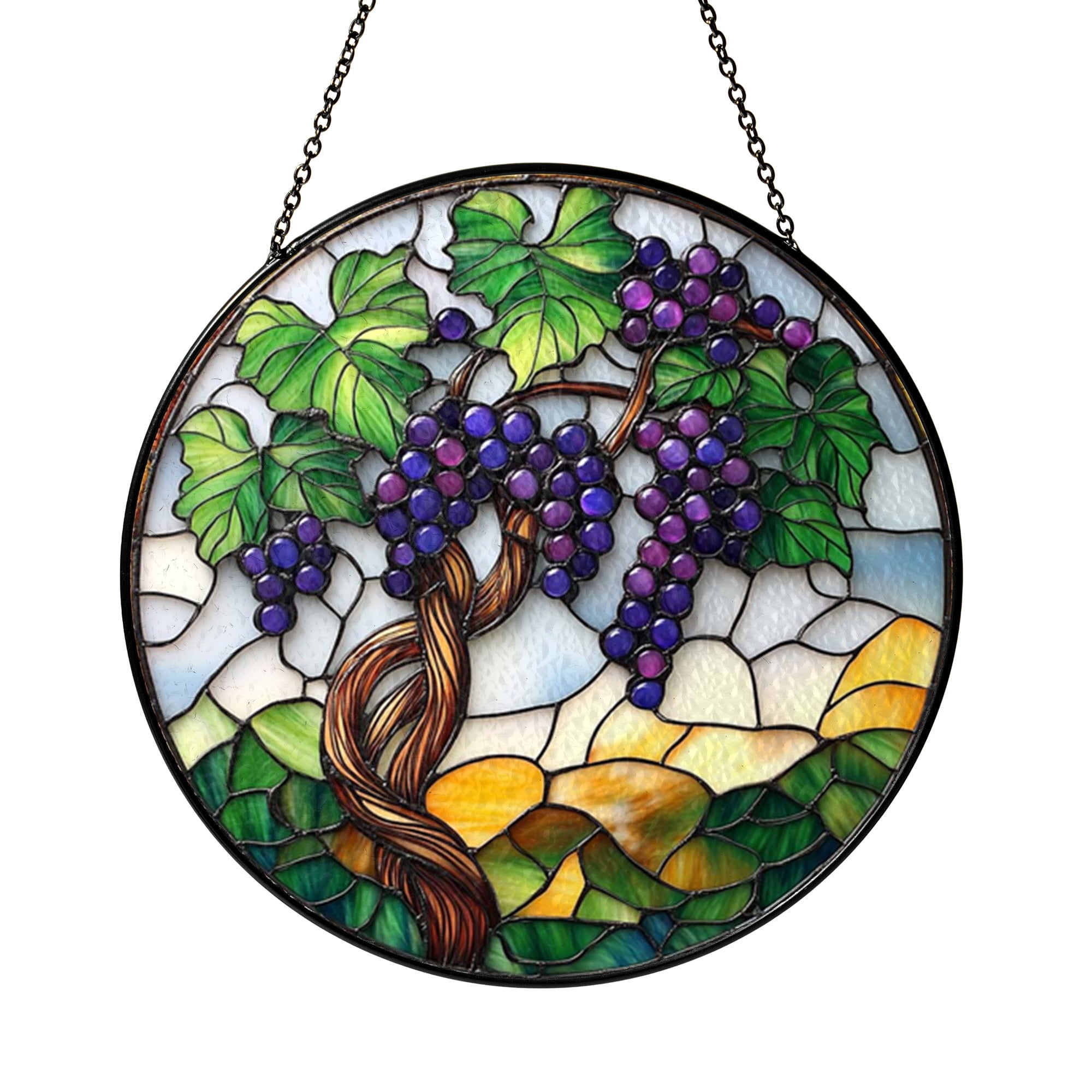 Garden Inspired Grapevine Stained Glass Window Suncatcher2101 - Walmart.com