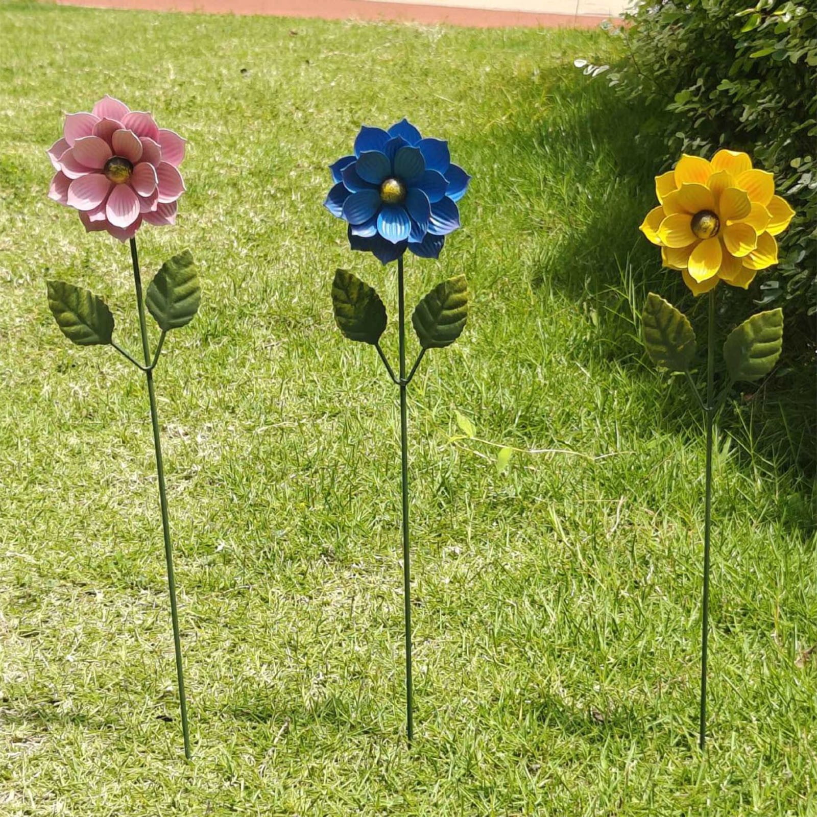 Garden Iron Flower Stake Decoration Weatherproof Wrought Iron with ...