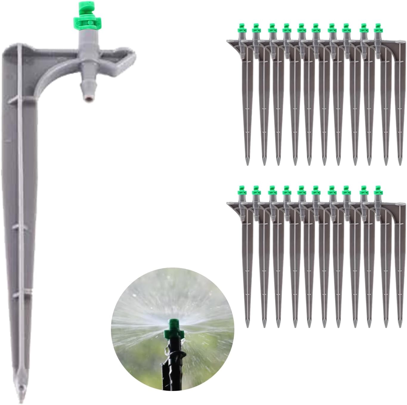 Garden Irrigation System, Adjustable Dripper 20Pcs/Bag with Ground ...