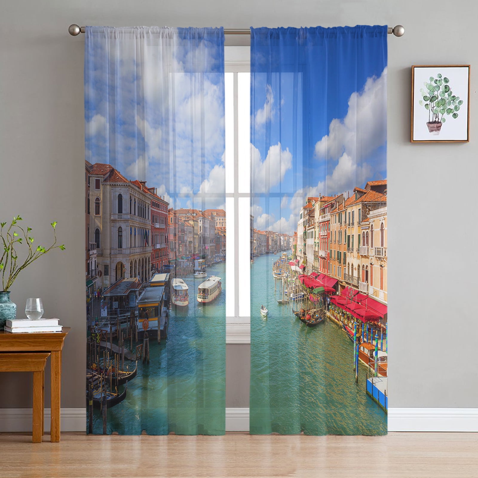 Garden Italian Arch Architectural Flowers Street Tulle Curtains for ...