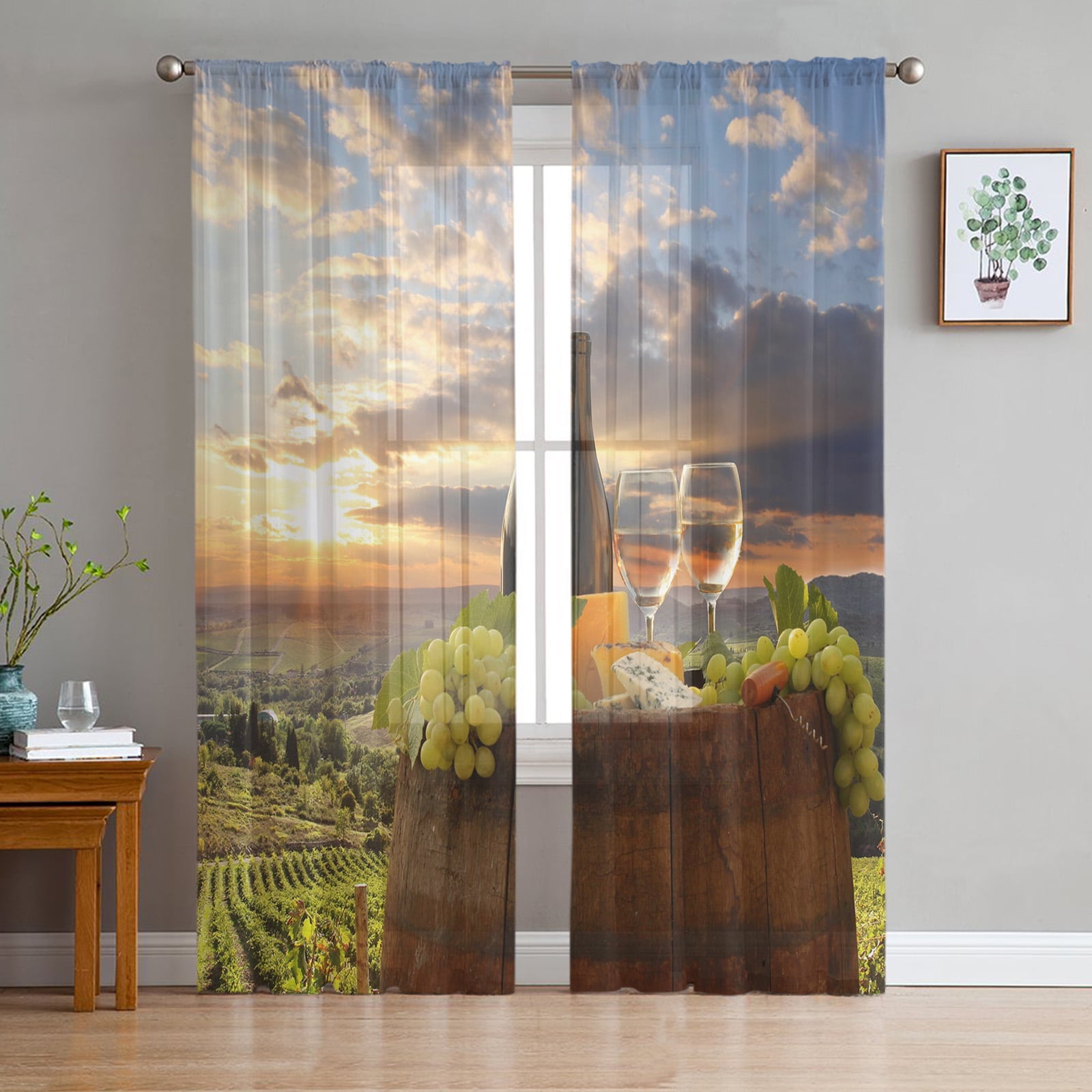 Garden Italian Arch Architectural Flowers Street Tulle Curtains for ...