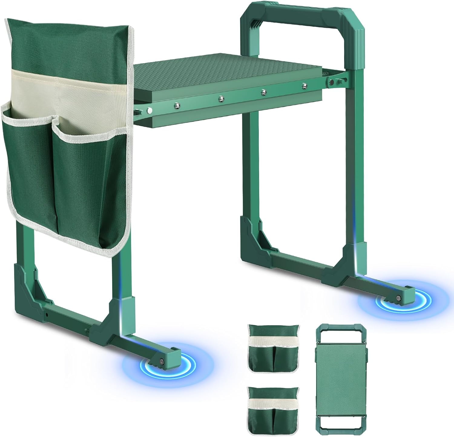 Garden Kneeler and Seat with Anti-Tipping Design, 2-in-1 Heavy Duty ...