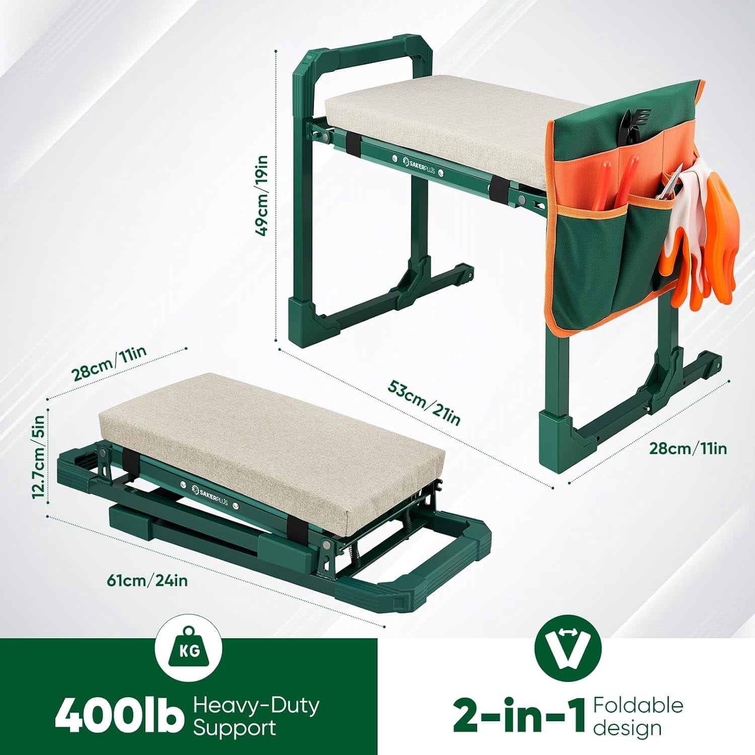Garden Kneeler and Seat Foldable Kneeling Chair with Extendable Legs ...